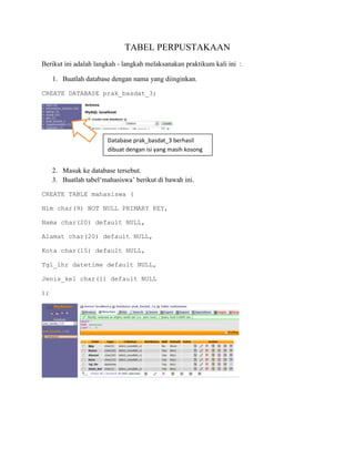 Laporan praktikum basis data bab ii | DOCX
