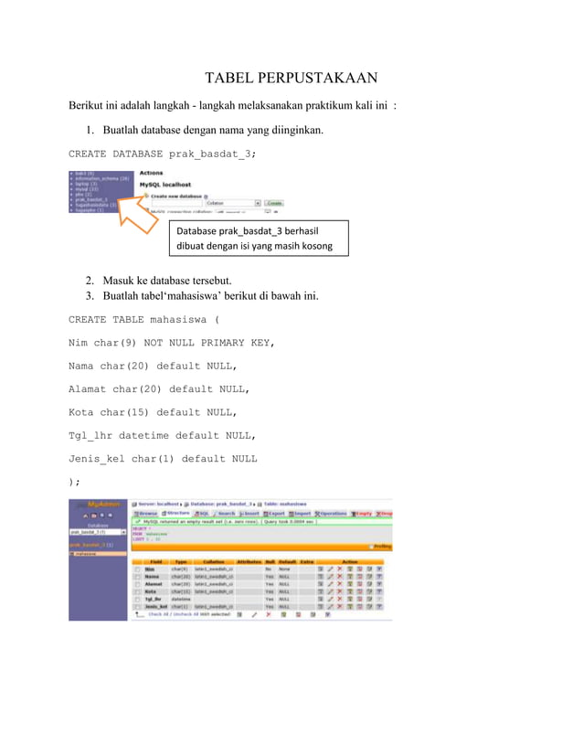 Laporan praktikum basis data bab ii | DOCX