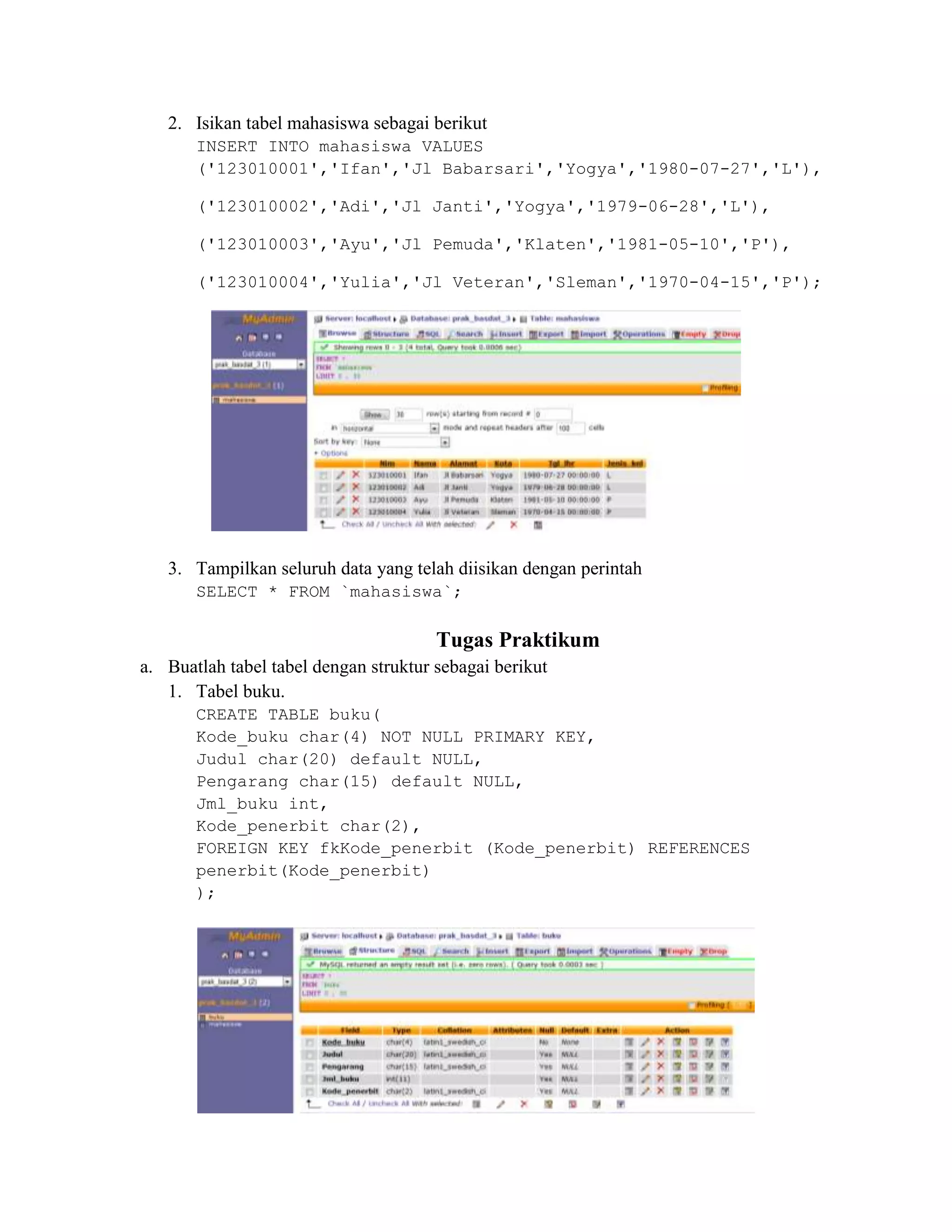 Laporan praktikum basis data bab iii | DOCX