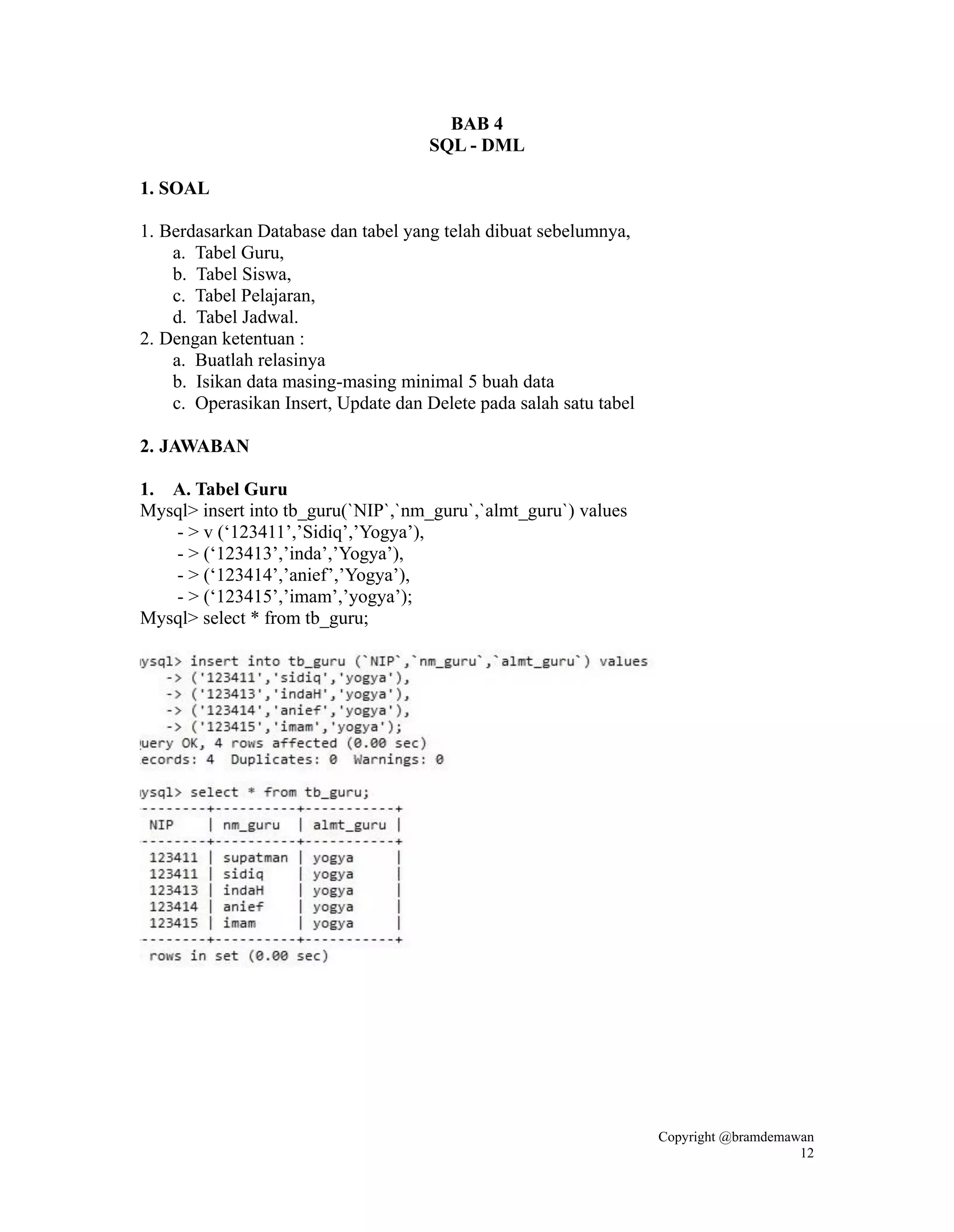 Sistem basis data bram dermawan | PDF