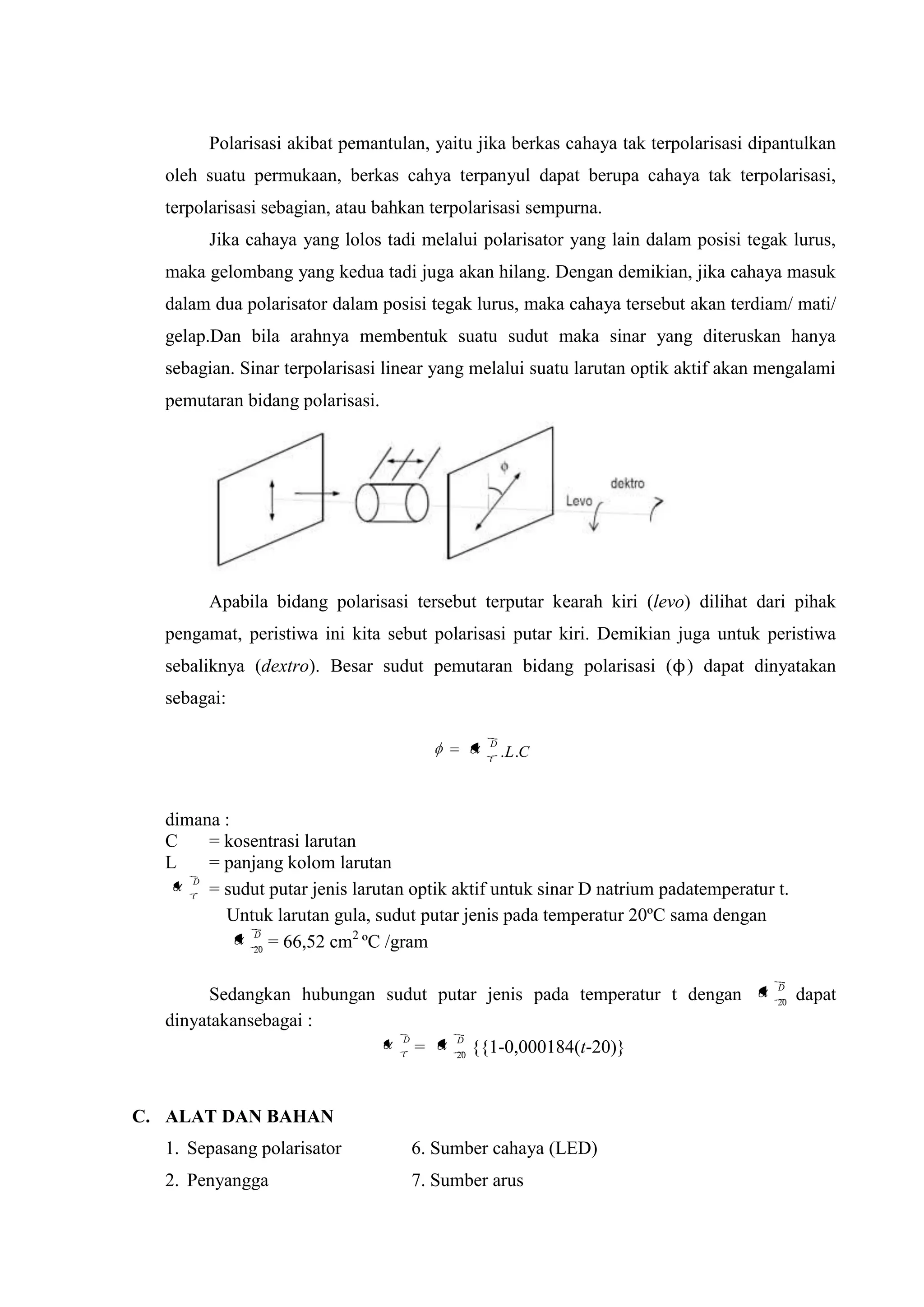 Laporan praktikum biofisika polarimeter won2 | DOCX