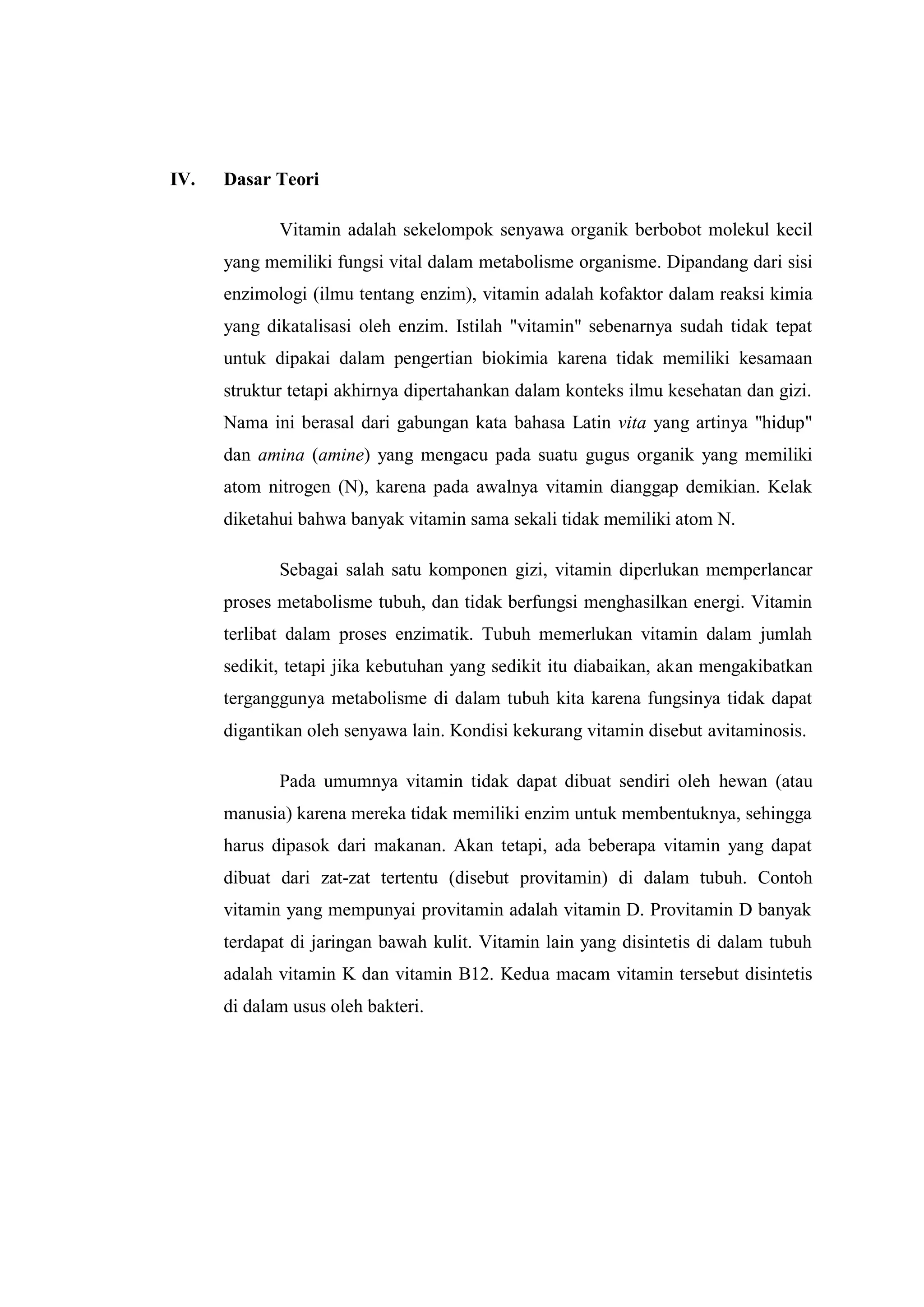 Laporan praktikum biokimia vitamin c | PDF