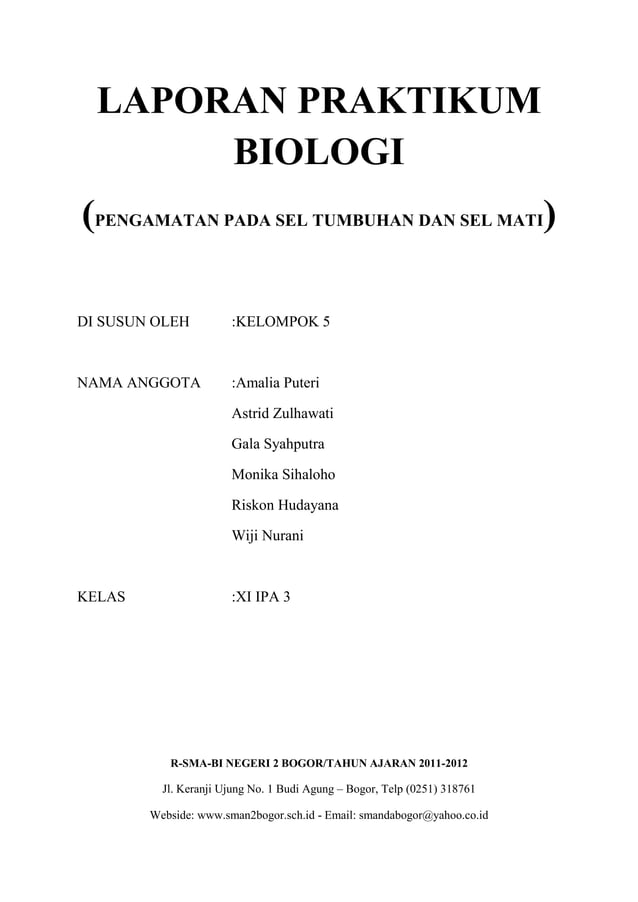 Laporan Praktikum Biologi | DOCX