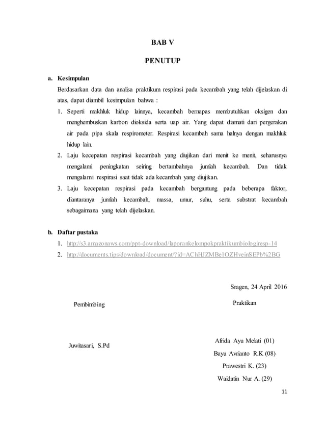 Laporan praktikum biologi respirasi | DOCX