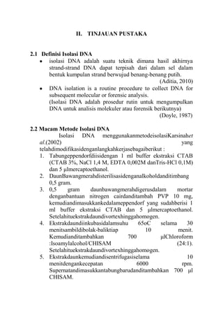 Laporan praktikum bioteknologi isolasi dna | DOCX