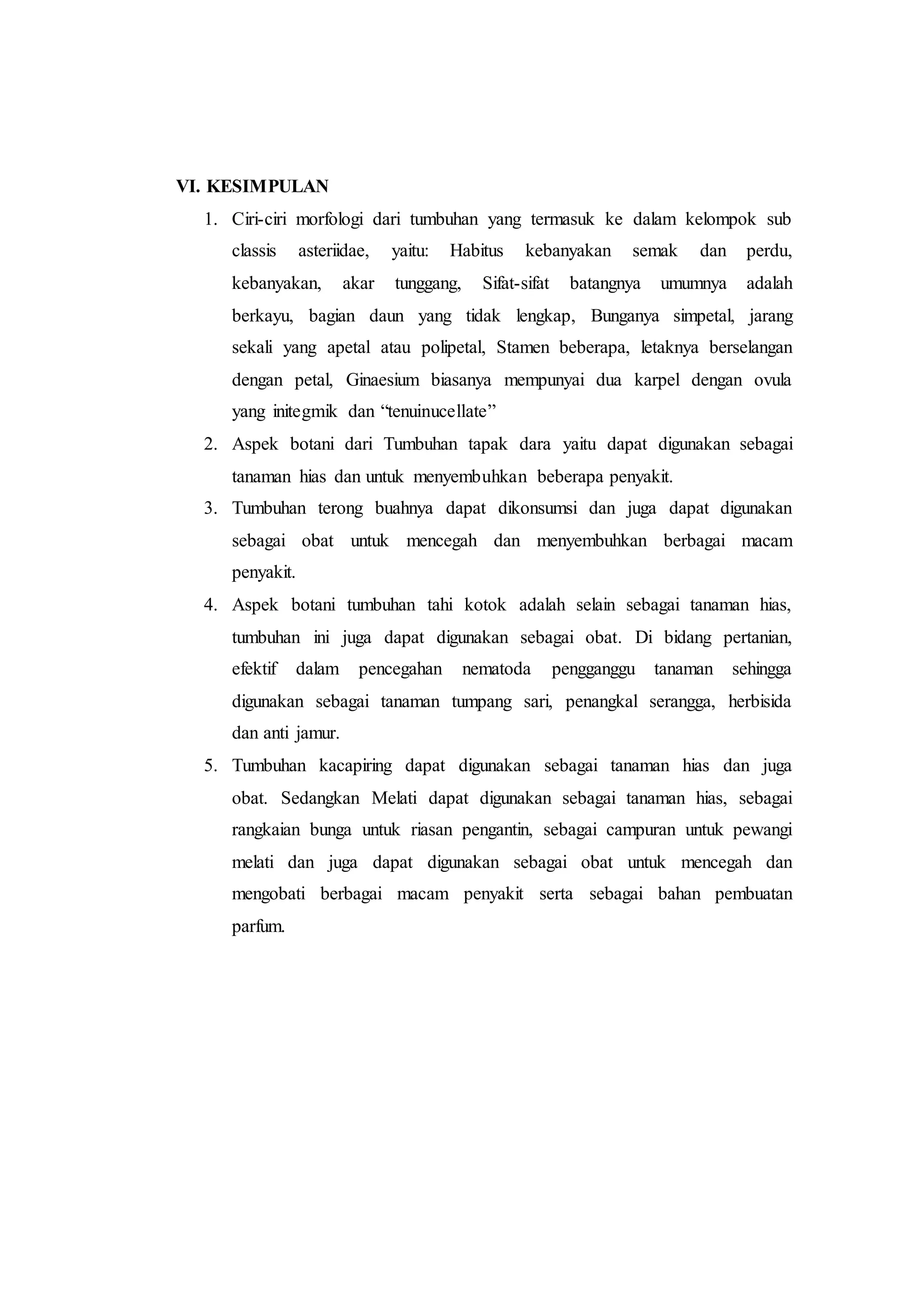 Laporan praktikum botani tumbuhan tinggi 6 sub classis asteriidae | DOCX