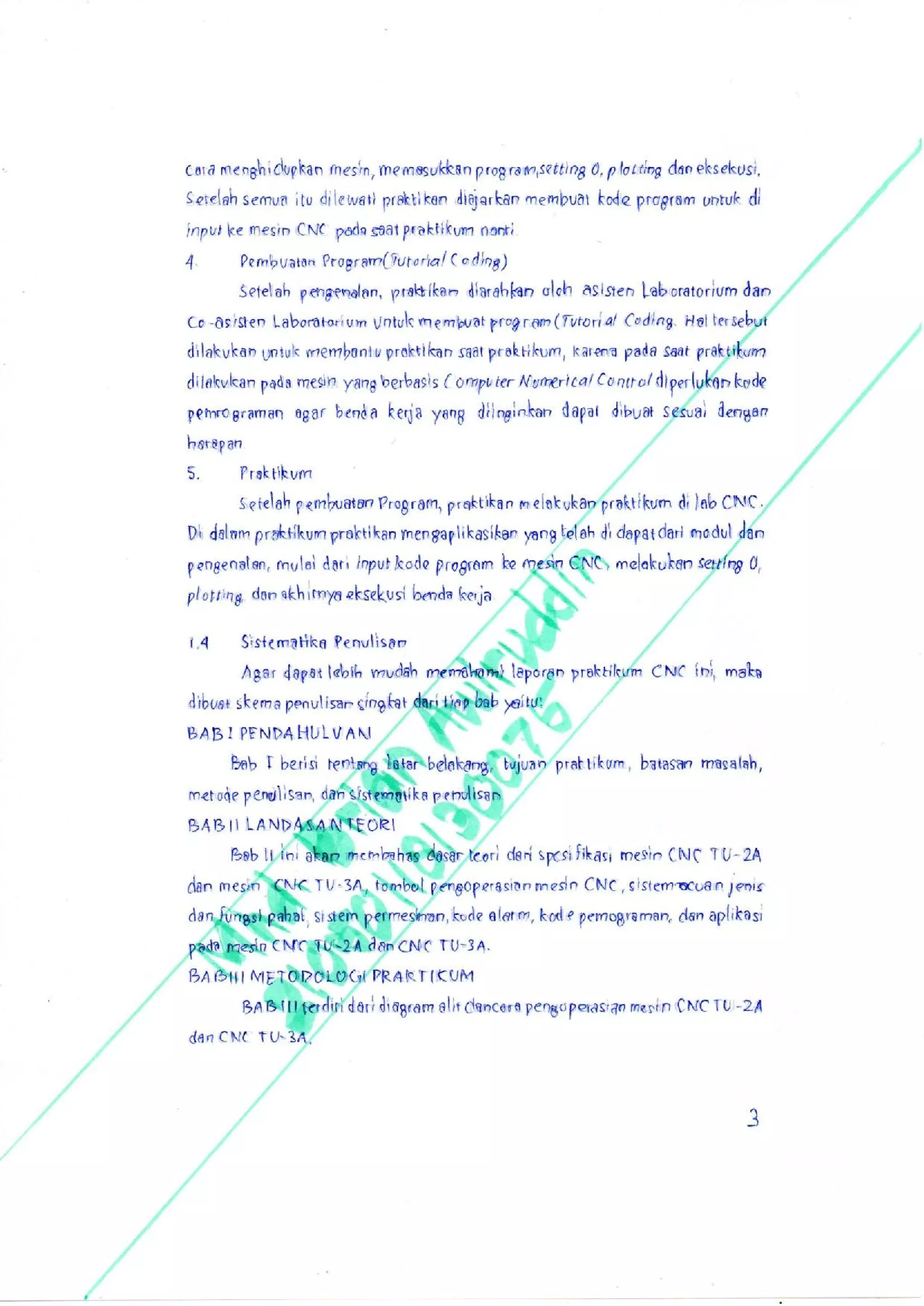 Laporan praktikum cnc 2020 mhd. brian awiruddin 21050118130075 | PDF