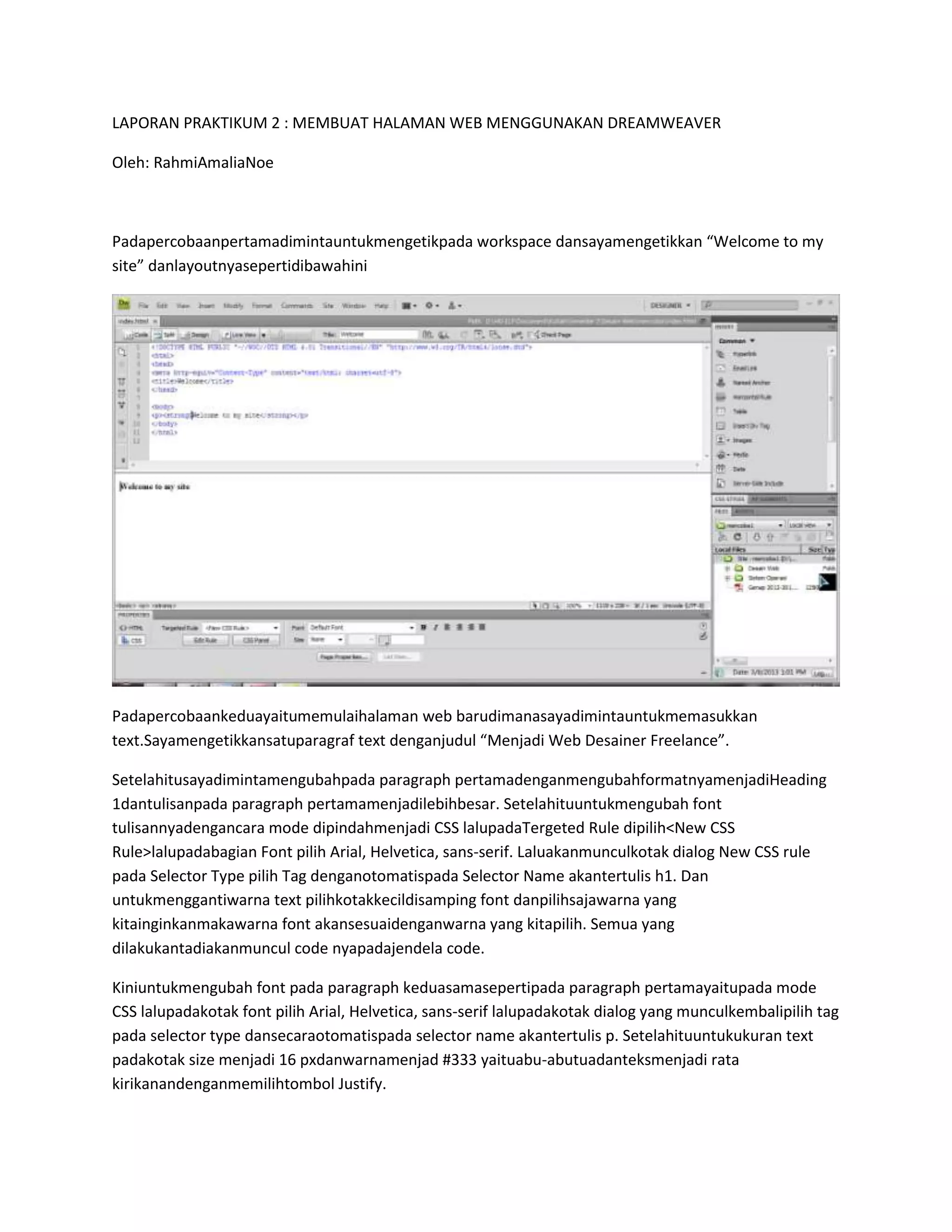 Laporan praktikum desain web pertemuan 3 | DOCX