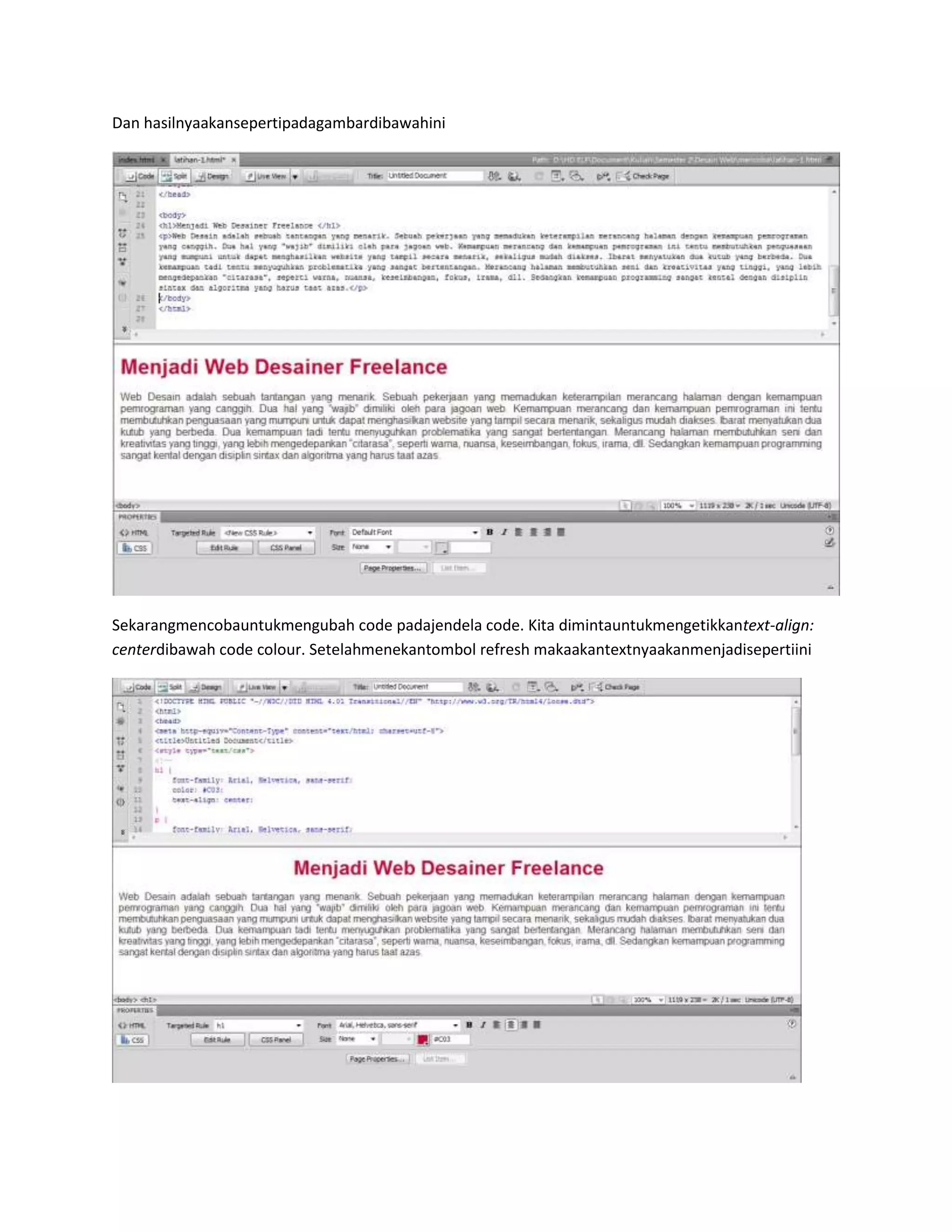 Laporan praktikum desain web pertemuan 3 | DOCX