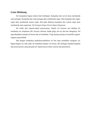 Laporan Praktikum Difusi Osmosis Plasmolisis | DOCX