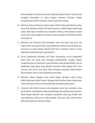 Laporan praktikum dormansi | PDF