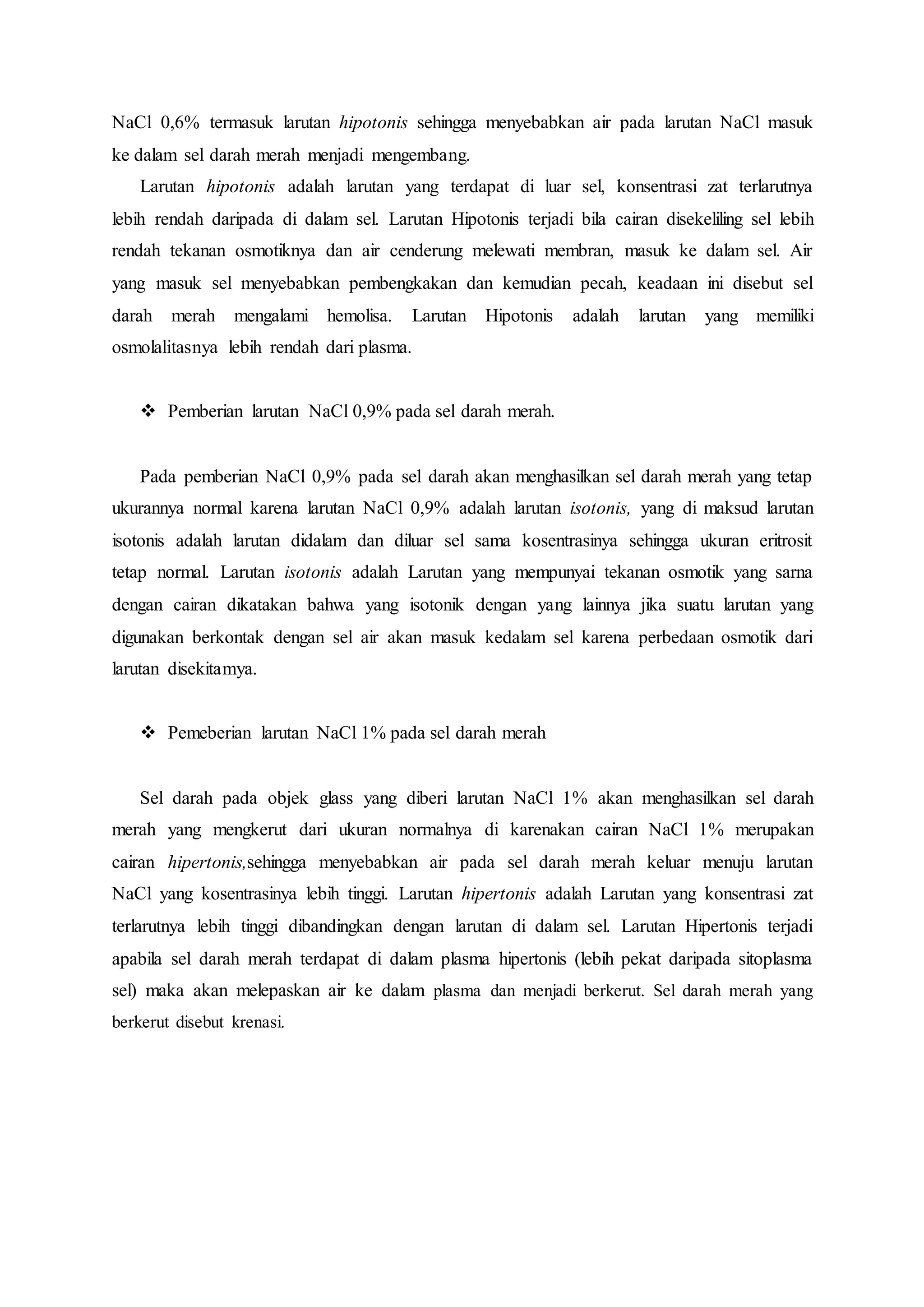 Laporan praktikum ekofisiologi hewan osmoregulasi | DOCX