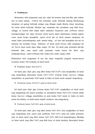 Laporan praktikum ekofisiologi hewan osmoregulasi | DOCX