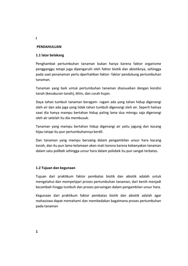 contoh Laporan praktikum ekologi | PDF