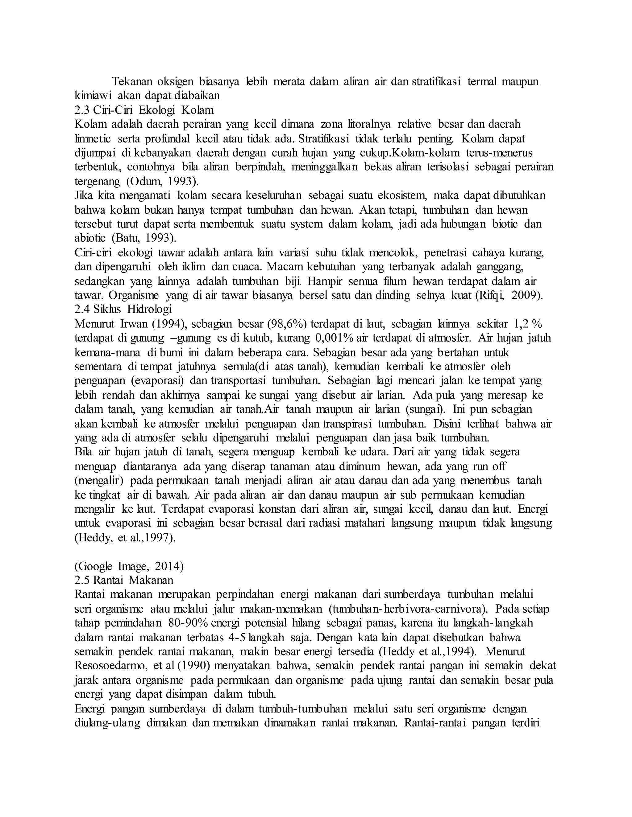 Laporan praktikum ekologi perairan | DOCX