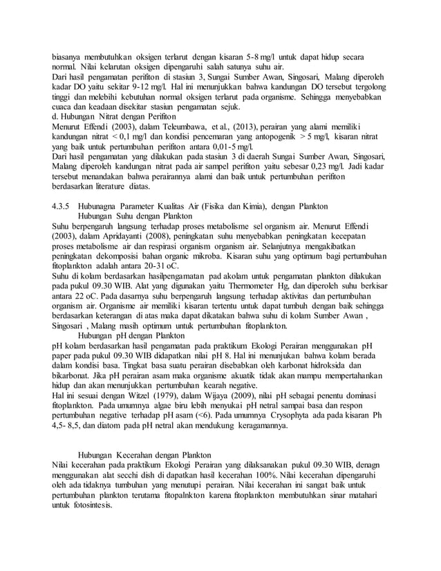 Laporan praktikum ekologi perairan | DOCX