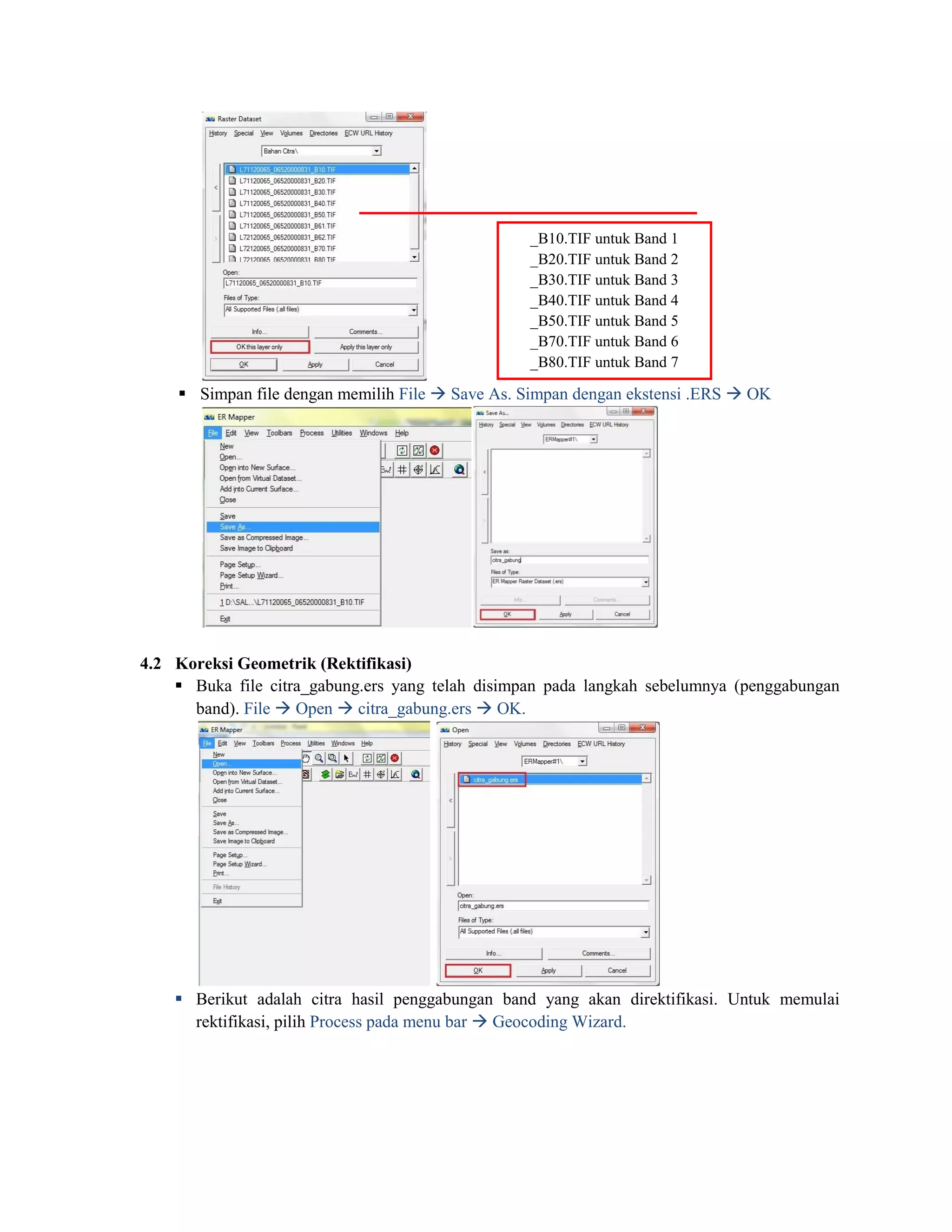 Laporan Praktikum ER Mapper Koreksi Geometrik dan Radiometrik | PDF