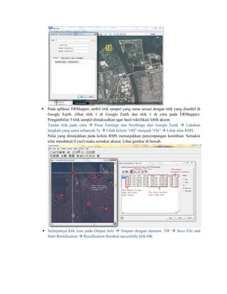 Laporan Praktikum ER Mapper Koreksi Geometrik dan Radiometrik | PDF