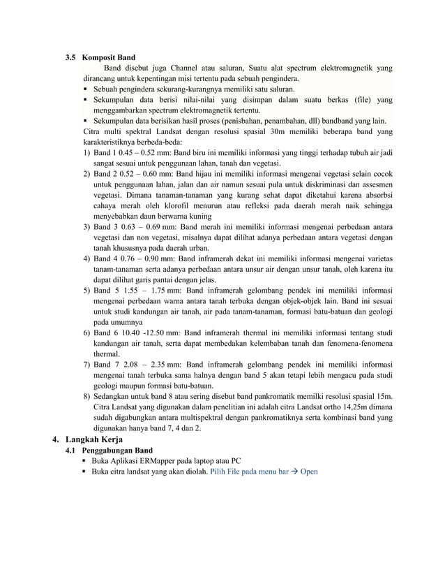 Laporan Praktikum ER Mapper Koreksi Geometrik dan Radiometrik | PDF