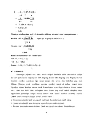 Laporan praktikum estimasi populasi hewan | DOCX