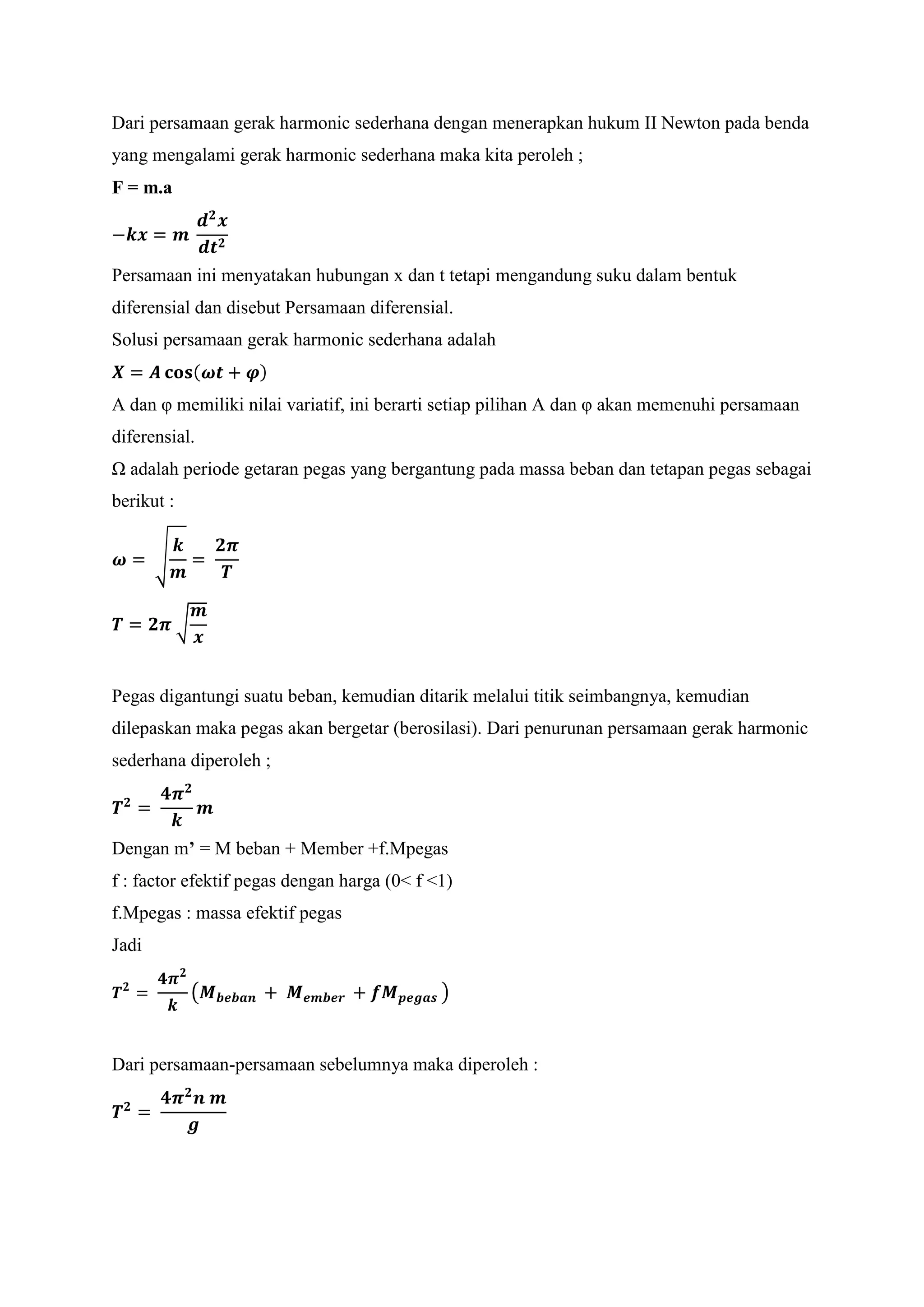 Laporan praktikum fisika dasar tetapan pegas | DOCX