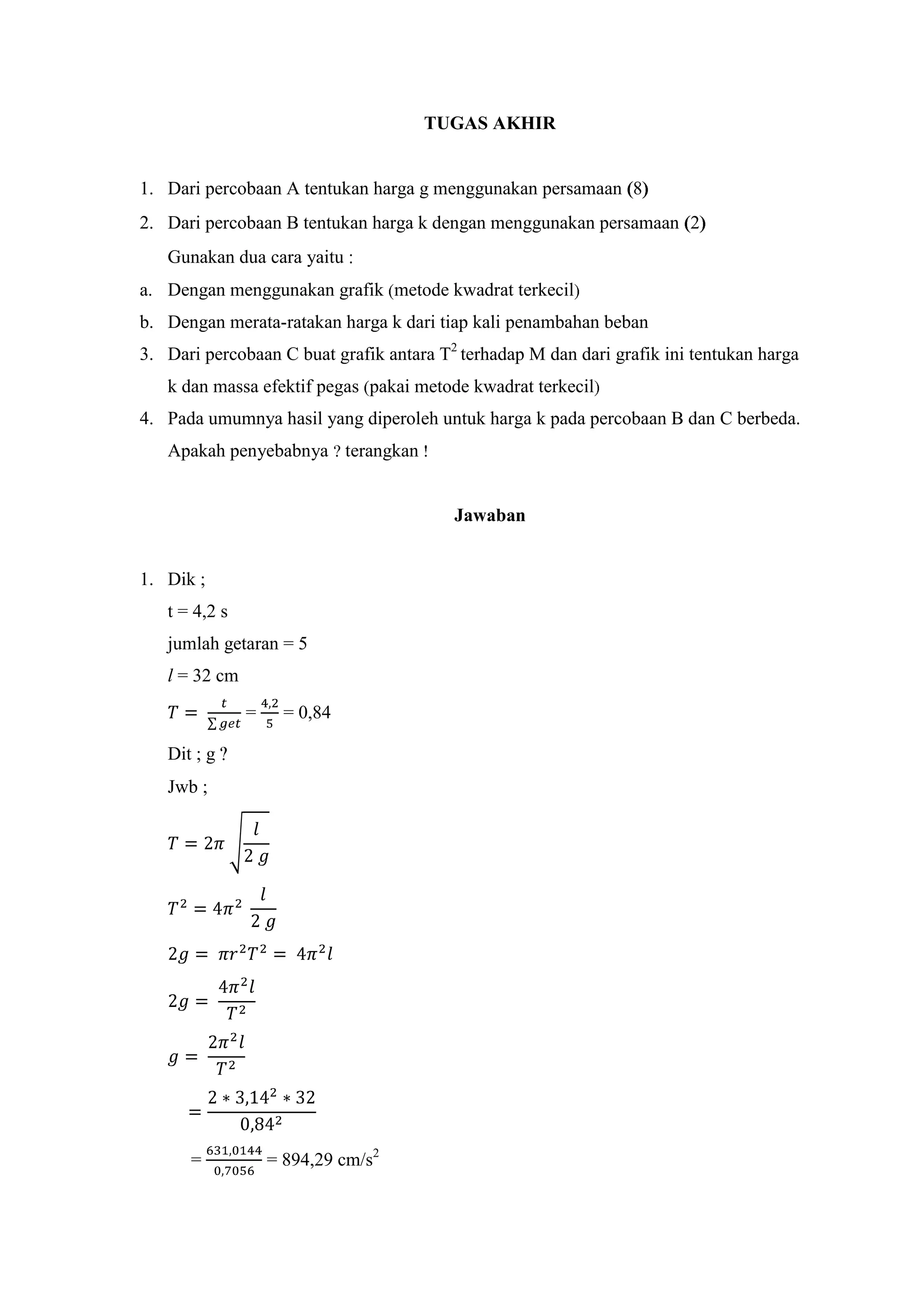 Laporan praktikum fisika dasar tetapan pegas | DOCX