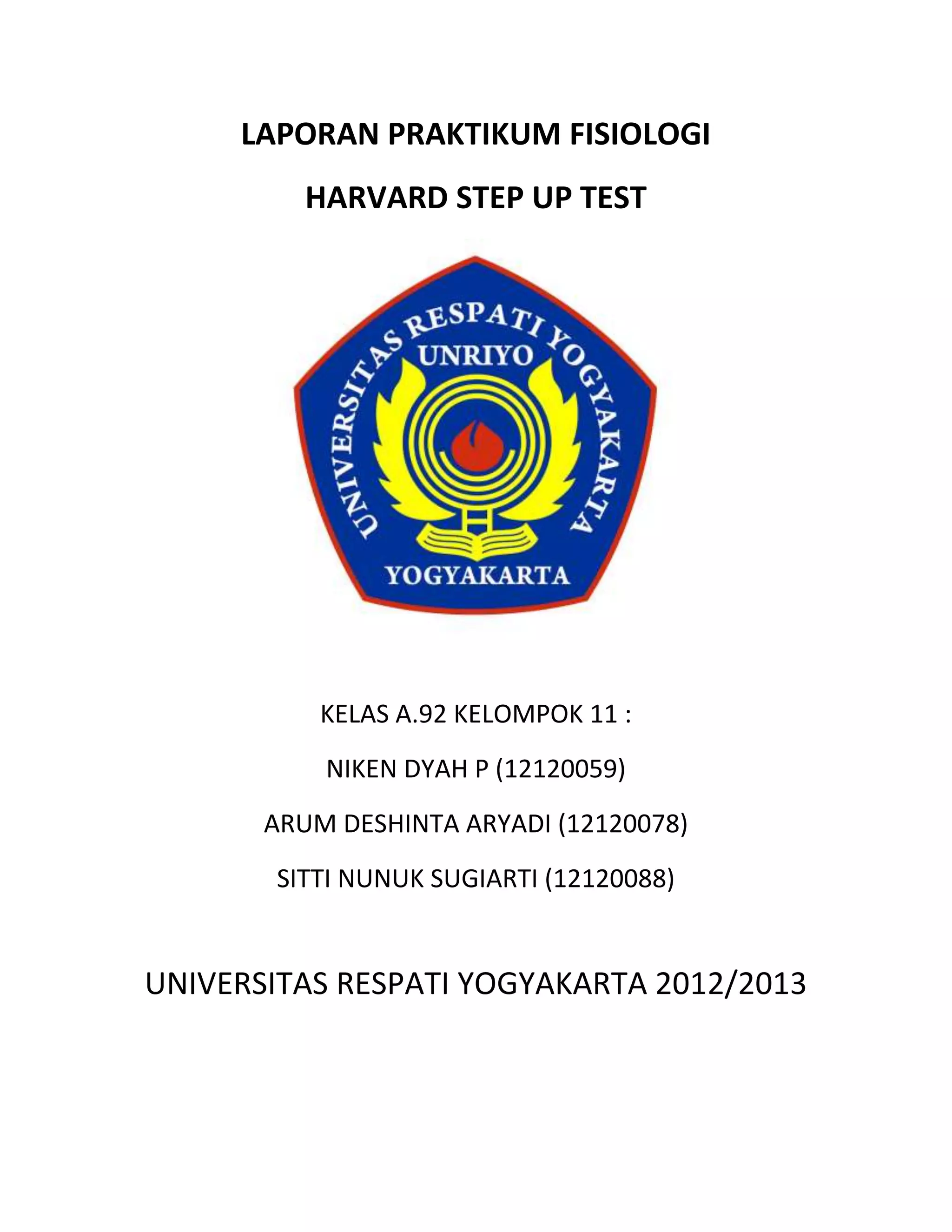 Laporan praktikum fisiologi - harvard test | DOCX
