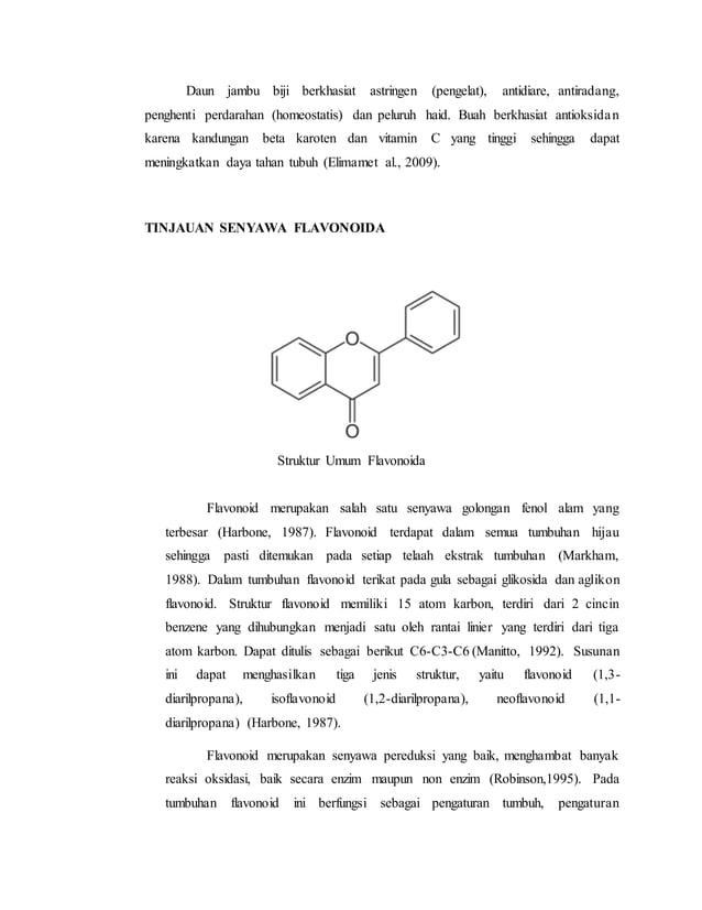 Laporan praktikum fitokimia identifikasi senyawa golongan flavonoida (Ekstrak Psidium guajava ...