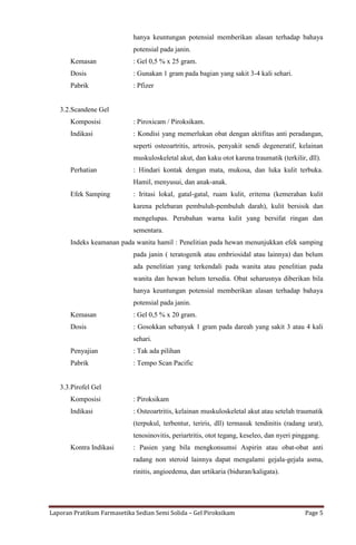 Laporan praktikum gel pyroksikam | DOCX