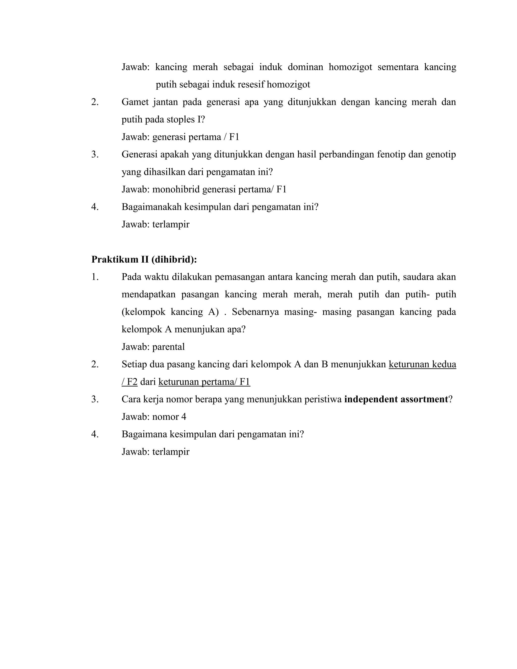 Laporan praktikum genetika Keanekaragaman Pada hewan DanHukum Mendel (1 ...