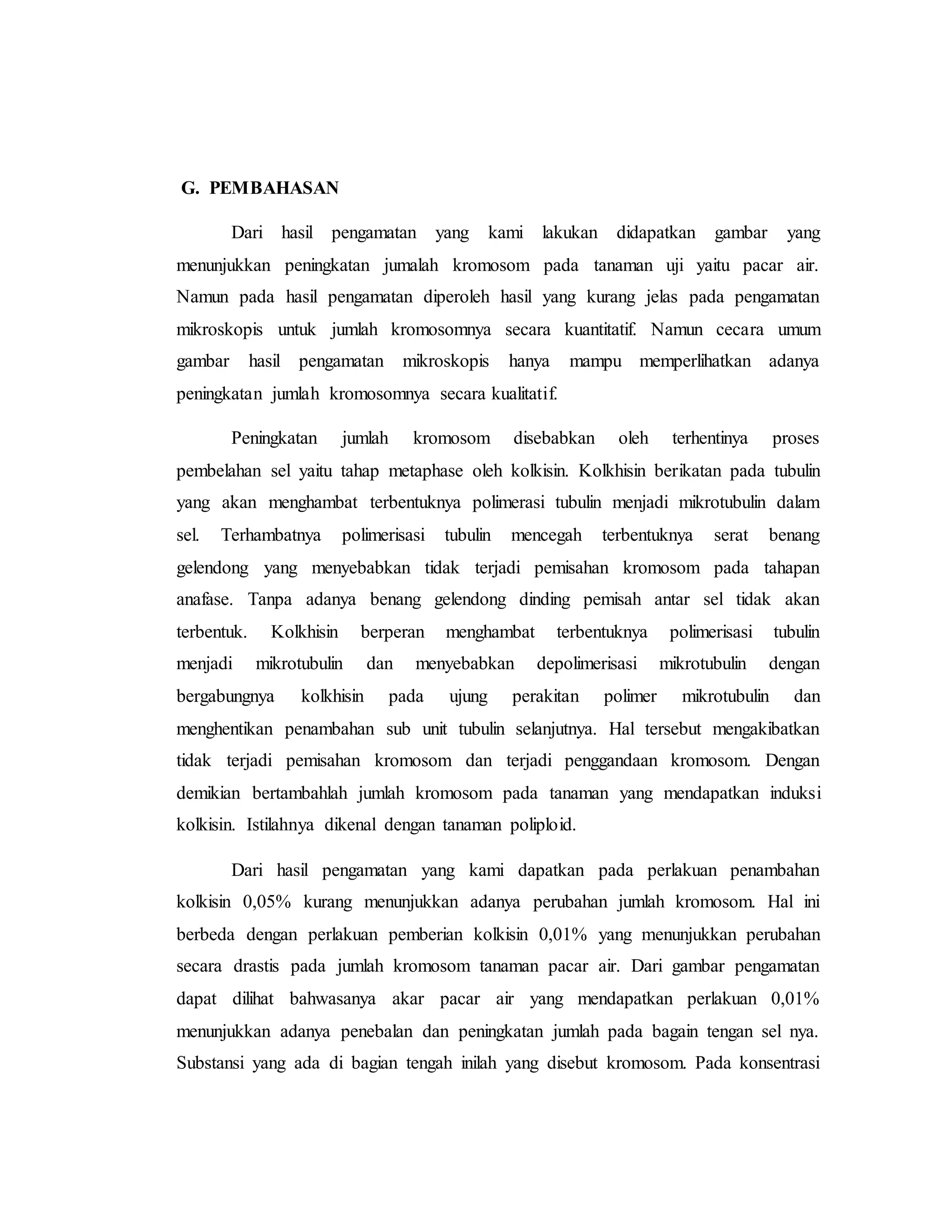 INDUKSI POLIPLOIDI DENGAN PEMBERIAN KOLKHISIN PADA TANAMAN PACAR AIR ...