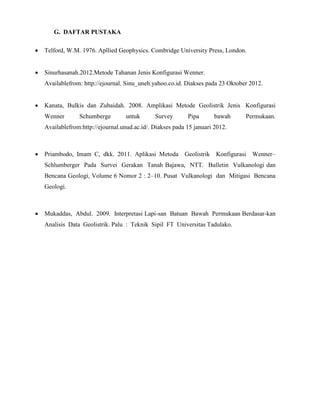 Laporan praktikum geolistrik | PDF