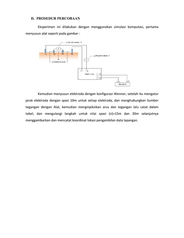 Laporan praktikum geolistrik | PDF