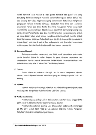 Laporan praktikum geologi_laut_analisa_b | PDF