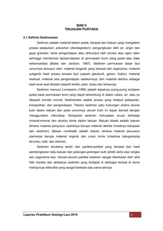 Laporan praktikum geologi_laut_analisa_b | PDF