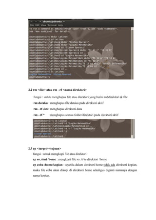 Laporan praktikum i dan ii tentang mengenal perintah dasar linux ubuntu | PDF