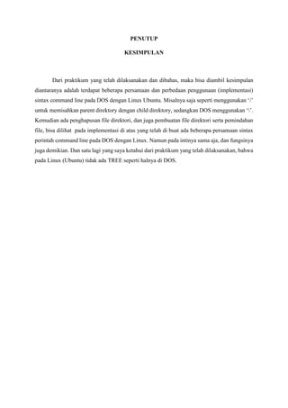 Laporan praktikum i dan ii tentang mengenal perintah dasar linux ubuntu | PDF