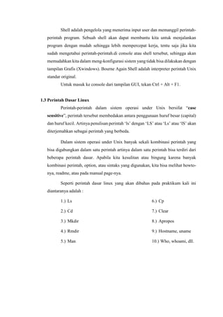 Laporan praktikum i dan ii tentang mengenal perintah dasar linux ubuntu | PDF