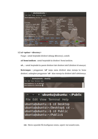 Laporan praktikum i dan ii tentang mengenal perintah dasar linux ubuntu | PDF
