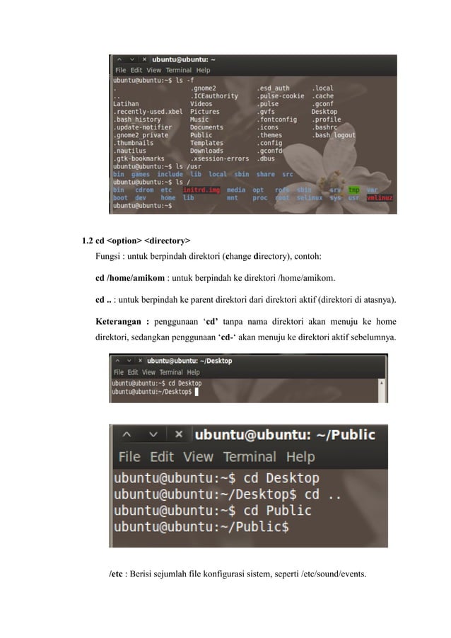 Laporan praktikum i dan ii tentang mengenal perintah dasar linux ubuntu ...