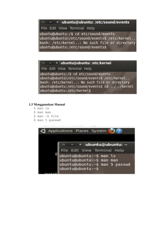 Laporan praktikum i dan ii tentang mengenal perintah dasar linux ubuntu | PDF