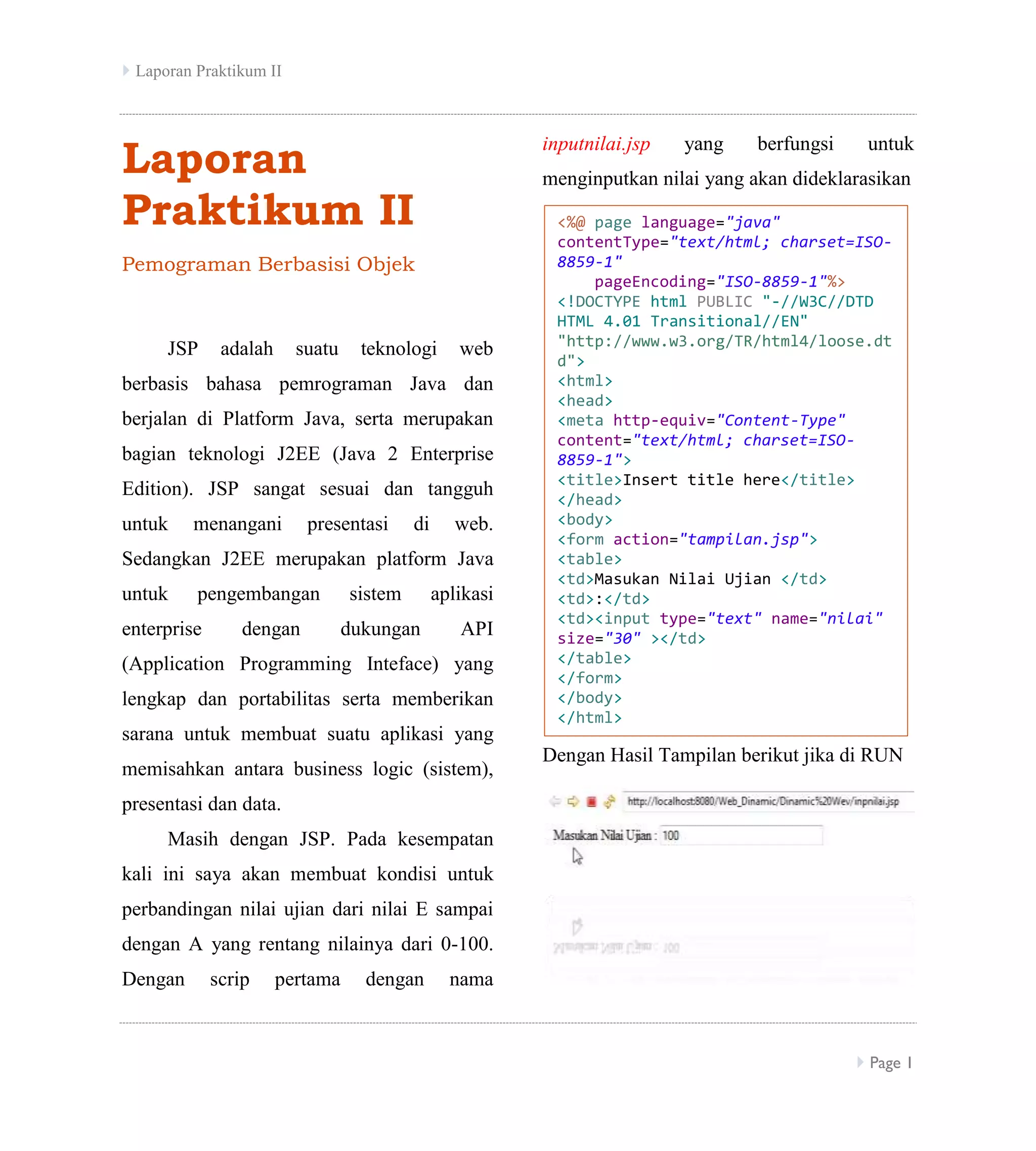 Sortir Nilai dengan JSP | PDF