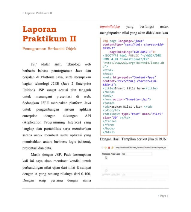 Sortir Nilai dengan JSP | PDF