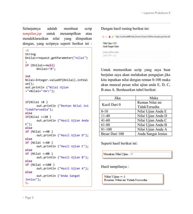 Sortir Nilai dengan JSP | PDF