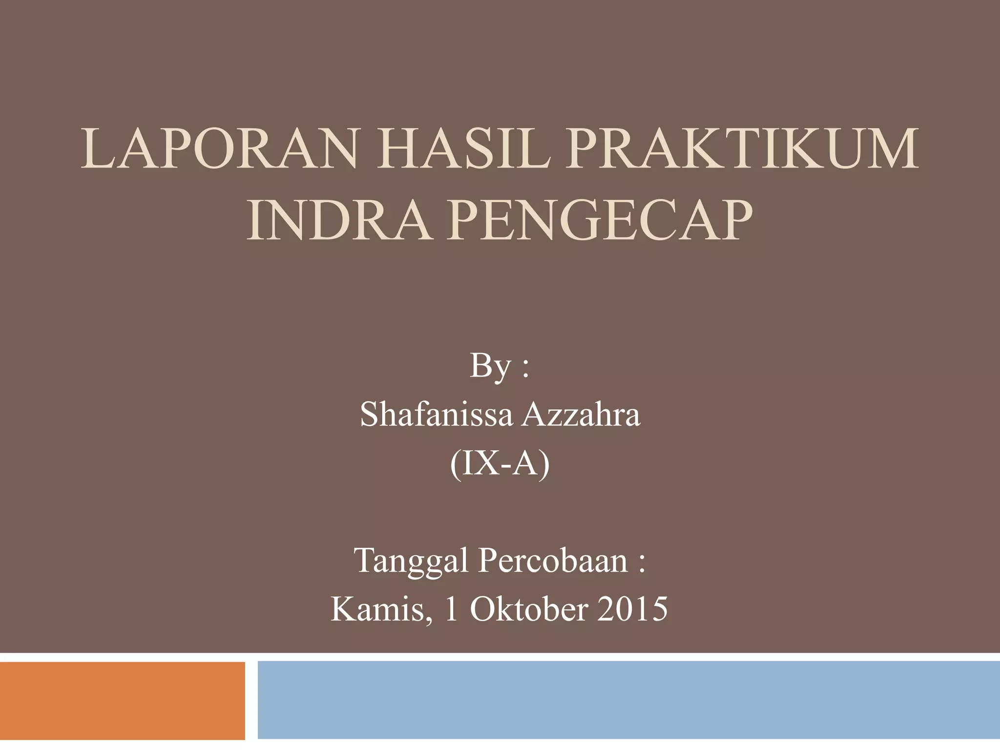 Laporan praktikum indra pengecap (shafa 9a) | PPTX