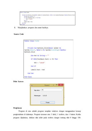 Laporan praktikum iv.1 visual | PDF