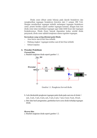 Laporan praktikum karakteristik dioda | PDF