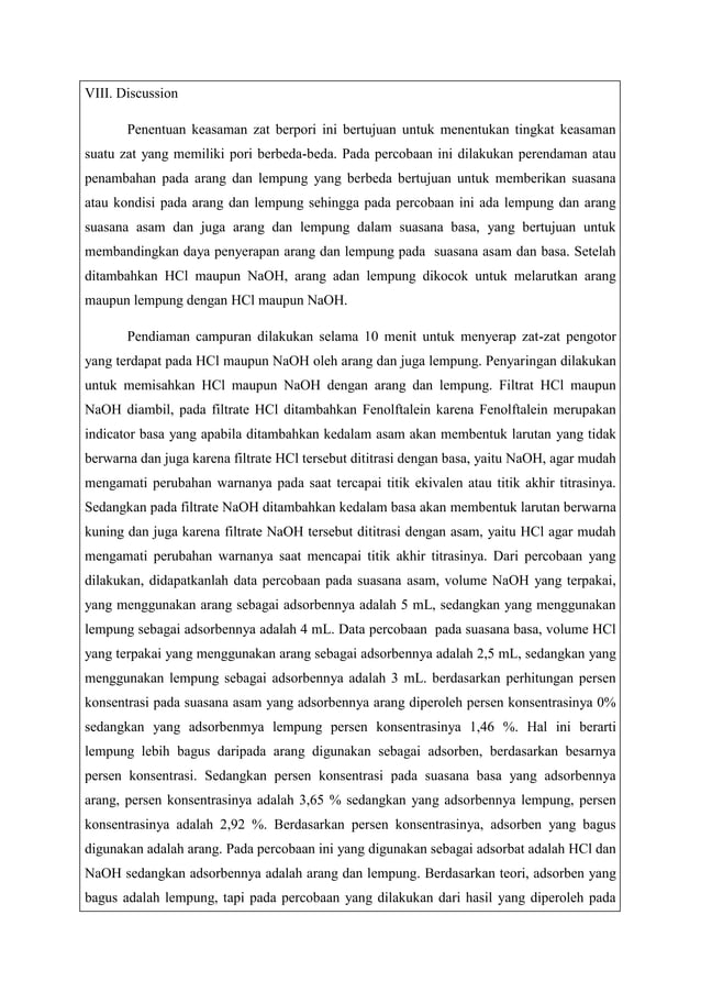 Laporan praktikum kimia fisika i perc. viii | PDF