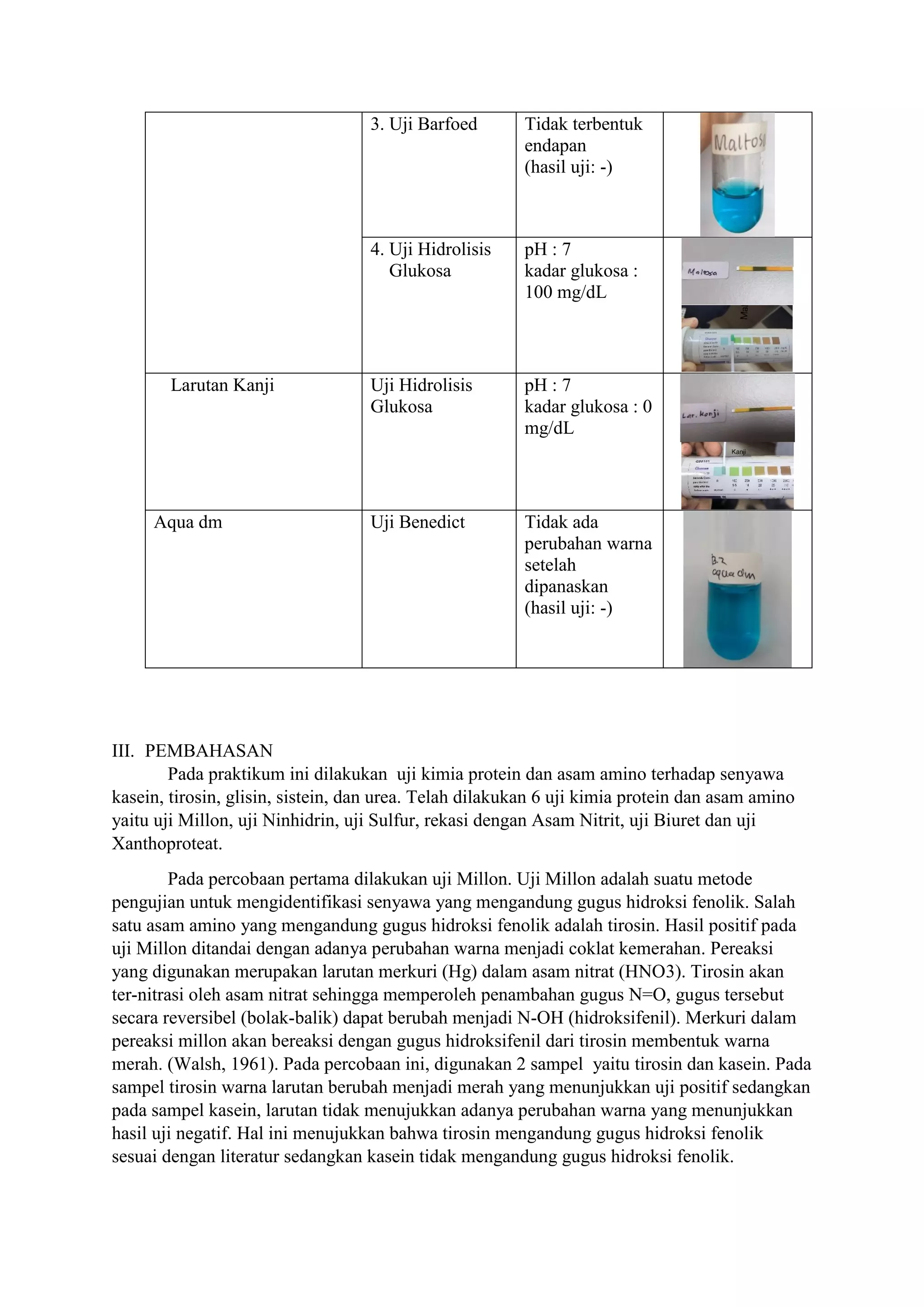 Laporan praktikum kimia organik protein dan karbohidrat | PDF