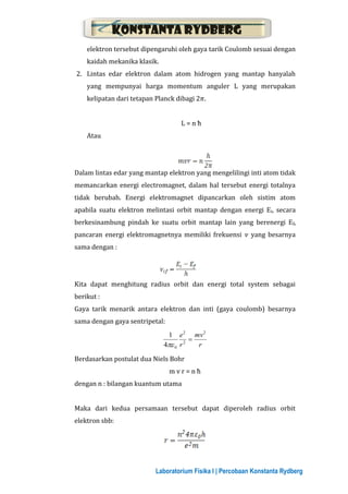 Laporan praktikum konstanta rydberg | PDF